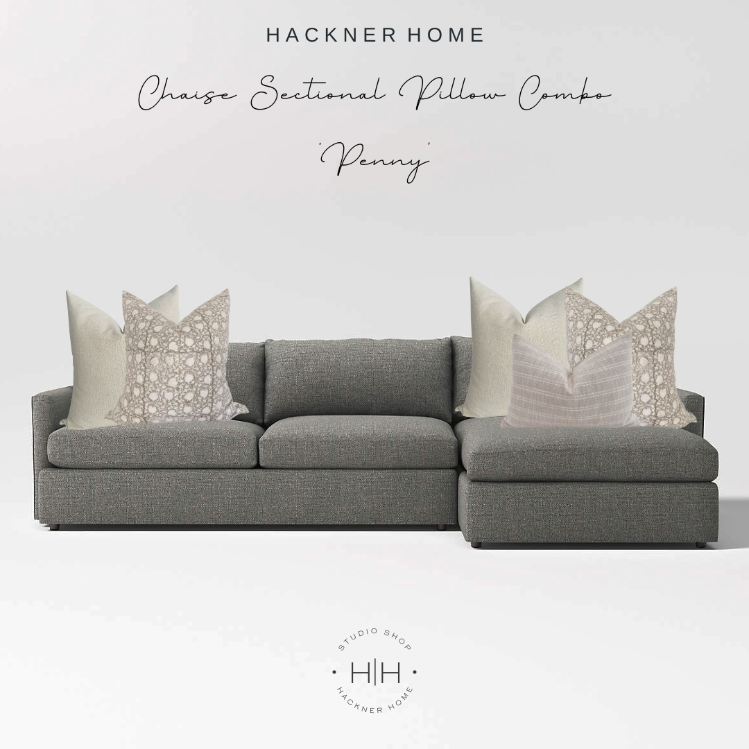 Chaise Sectional Sofa Pillow Combo 'Penny'