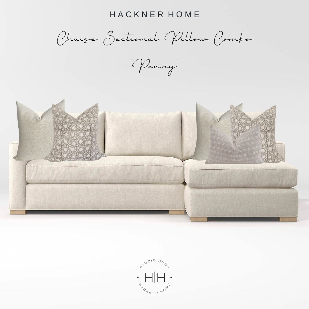 Chaise Sectional Sofa Pillow Combo 'Penny'