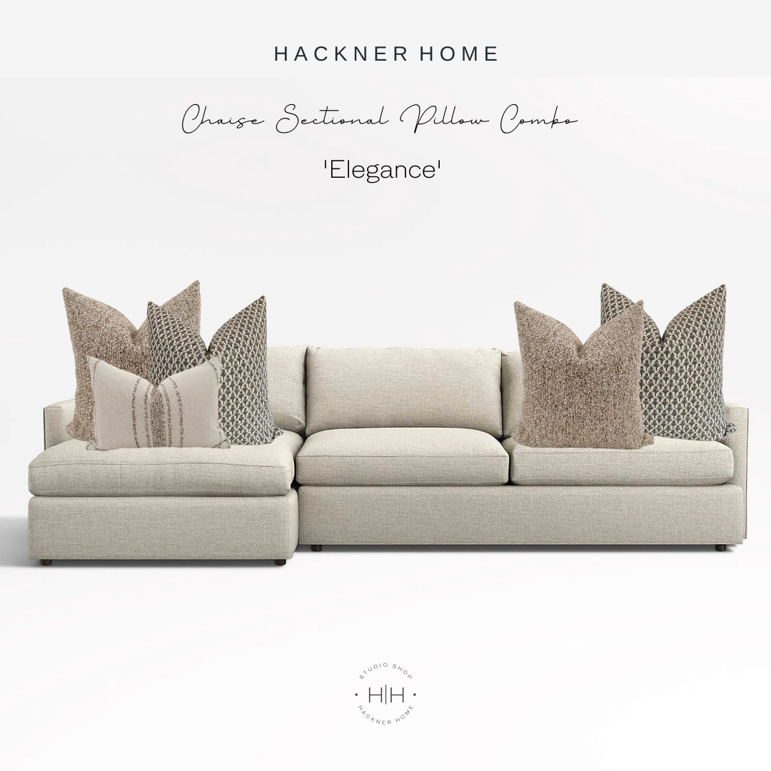 Chaise Sectional Pillow Combo 'Elegance'