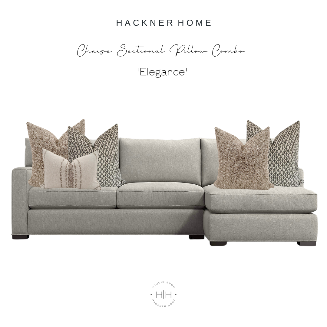 Chaise Sectional Pillow Combo 'Elegance'