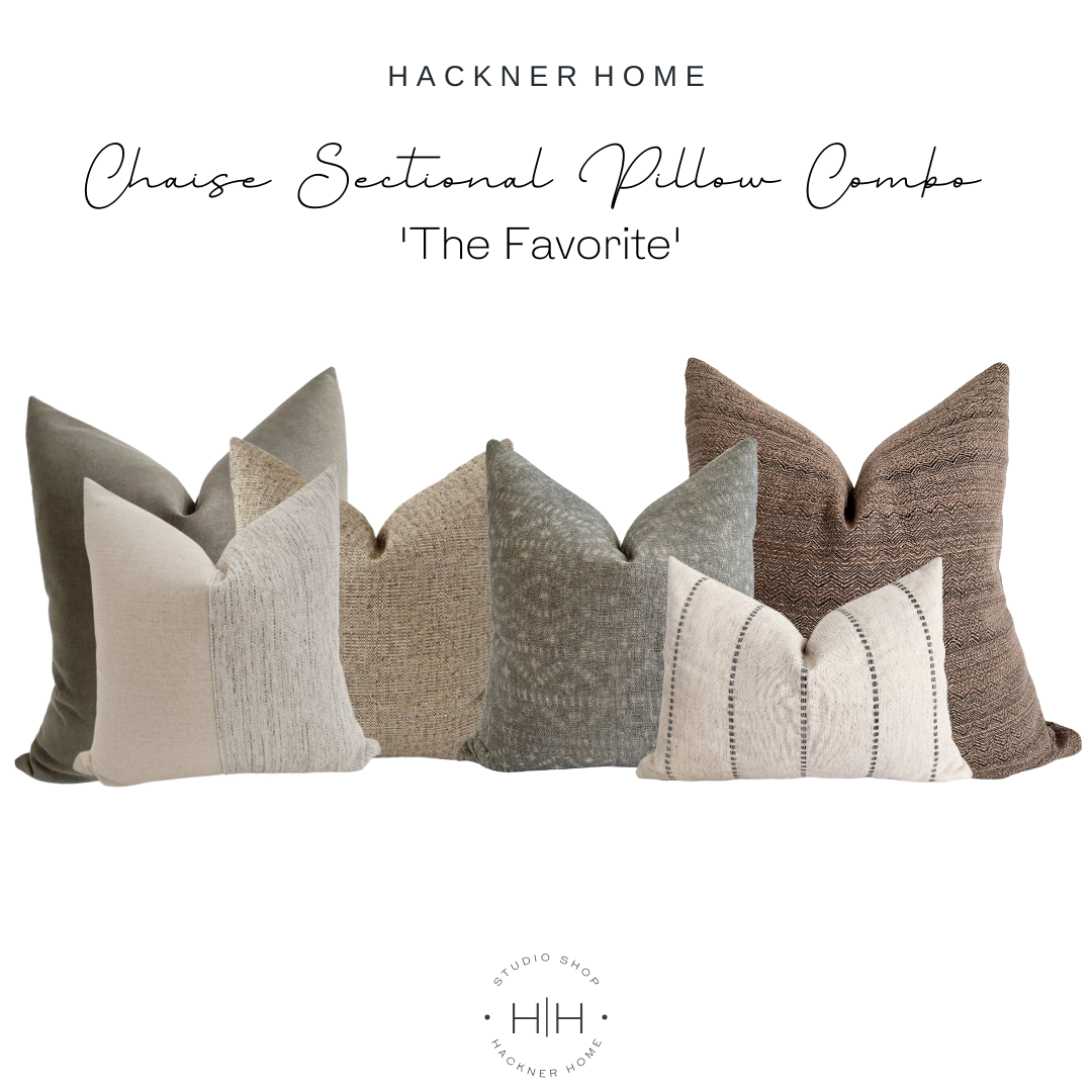 Sectional Chaise Sofa Pillow Combo | 'The Favorite'