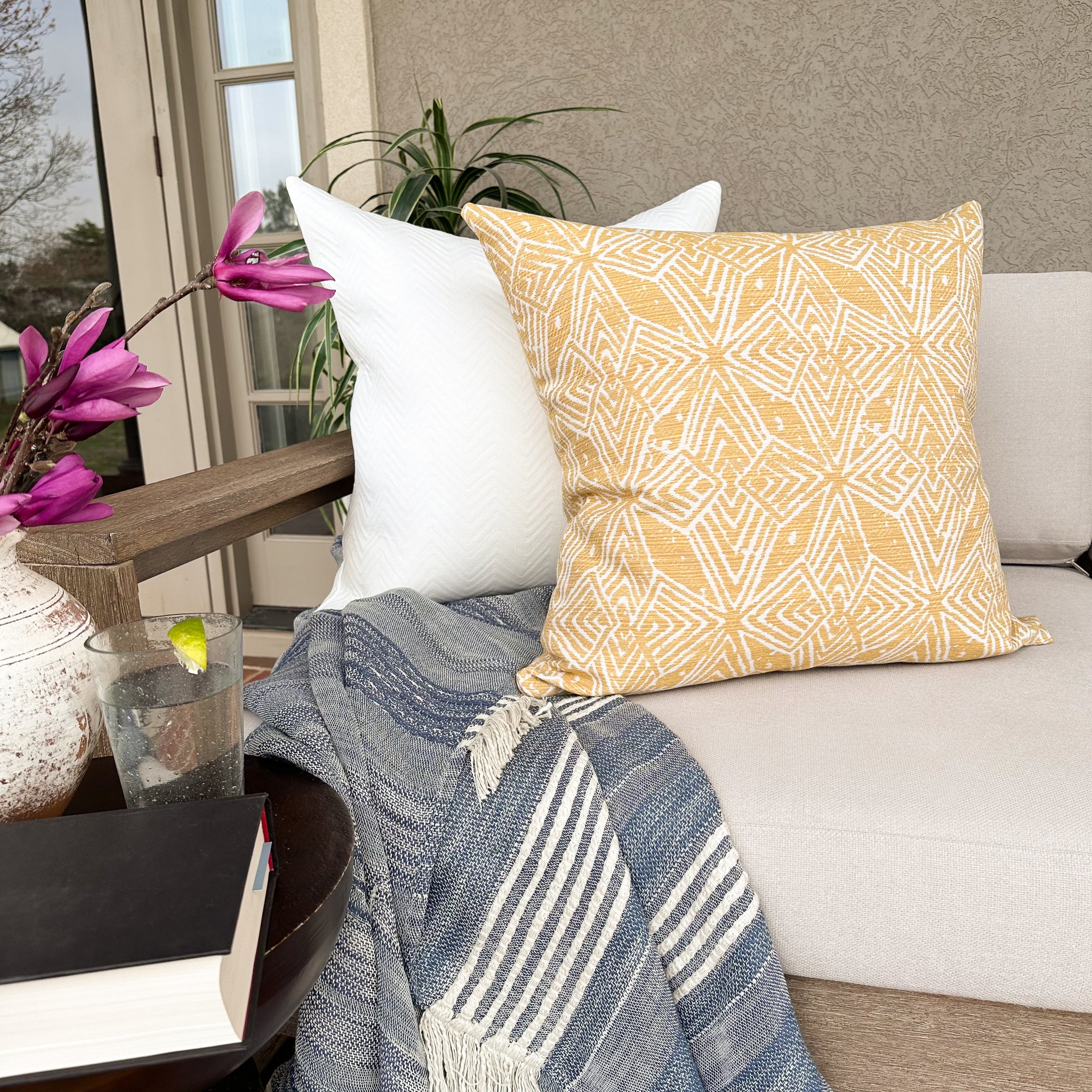 Twila Yellow | Outdoor Pillow Cover